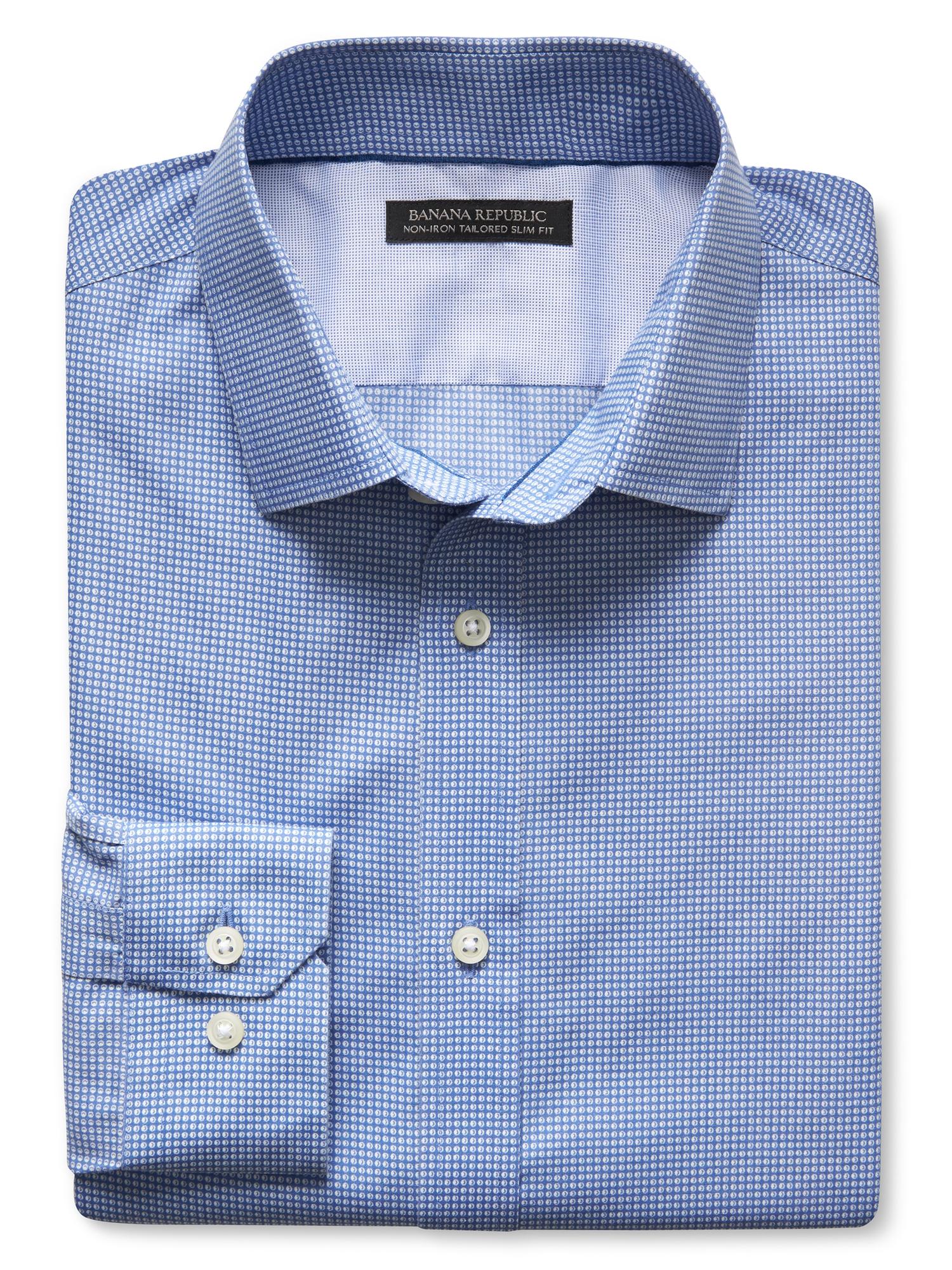 Tailored Slim-Fit Non-Iron Bubble Shirt | Banana Republic