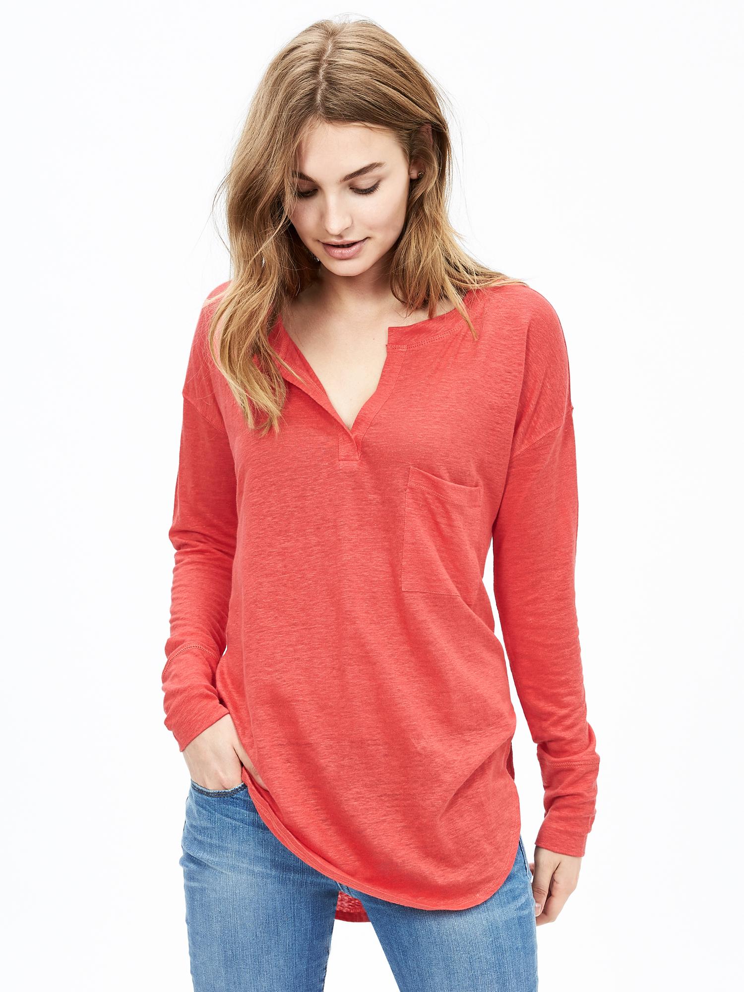 Linen Pocket Henley | Banana Republic