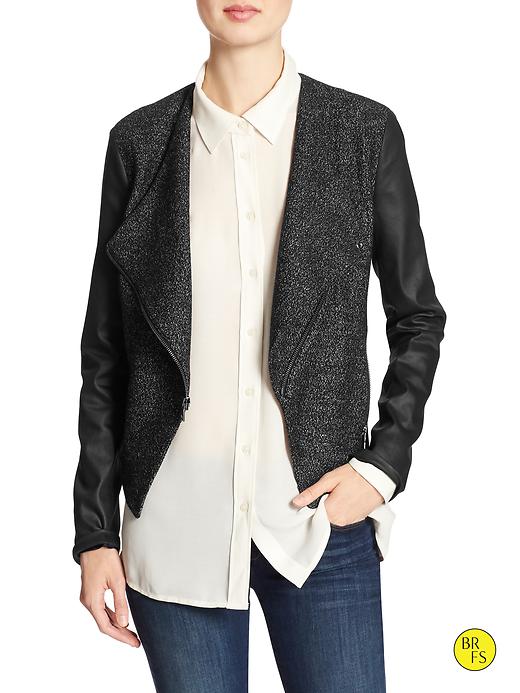 Factory Marled Faux-Leather Jacket | Banana Republic