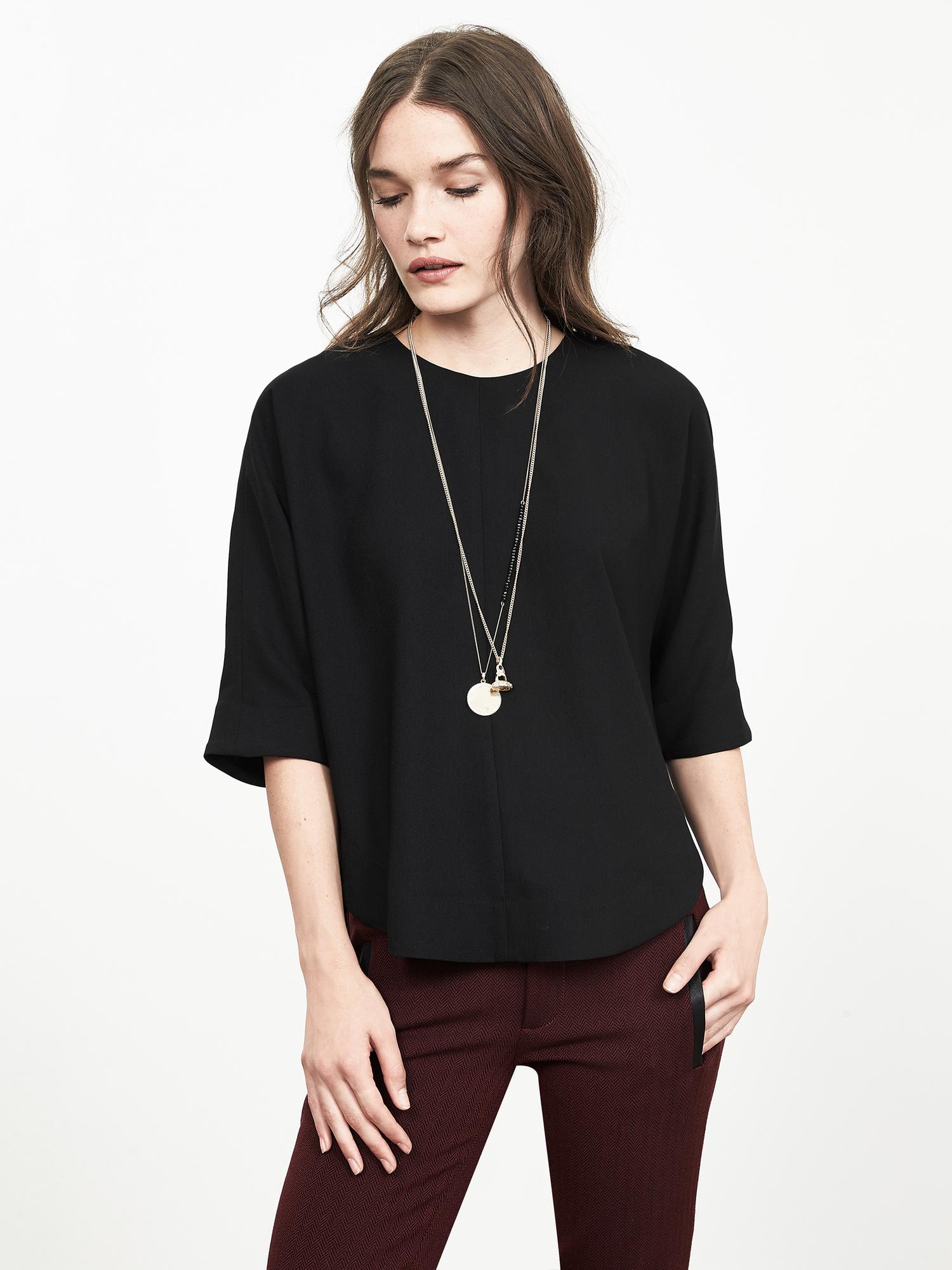 BR Monogram Cross-Back Drapey Top | Banana Republic