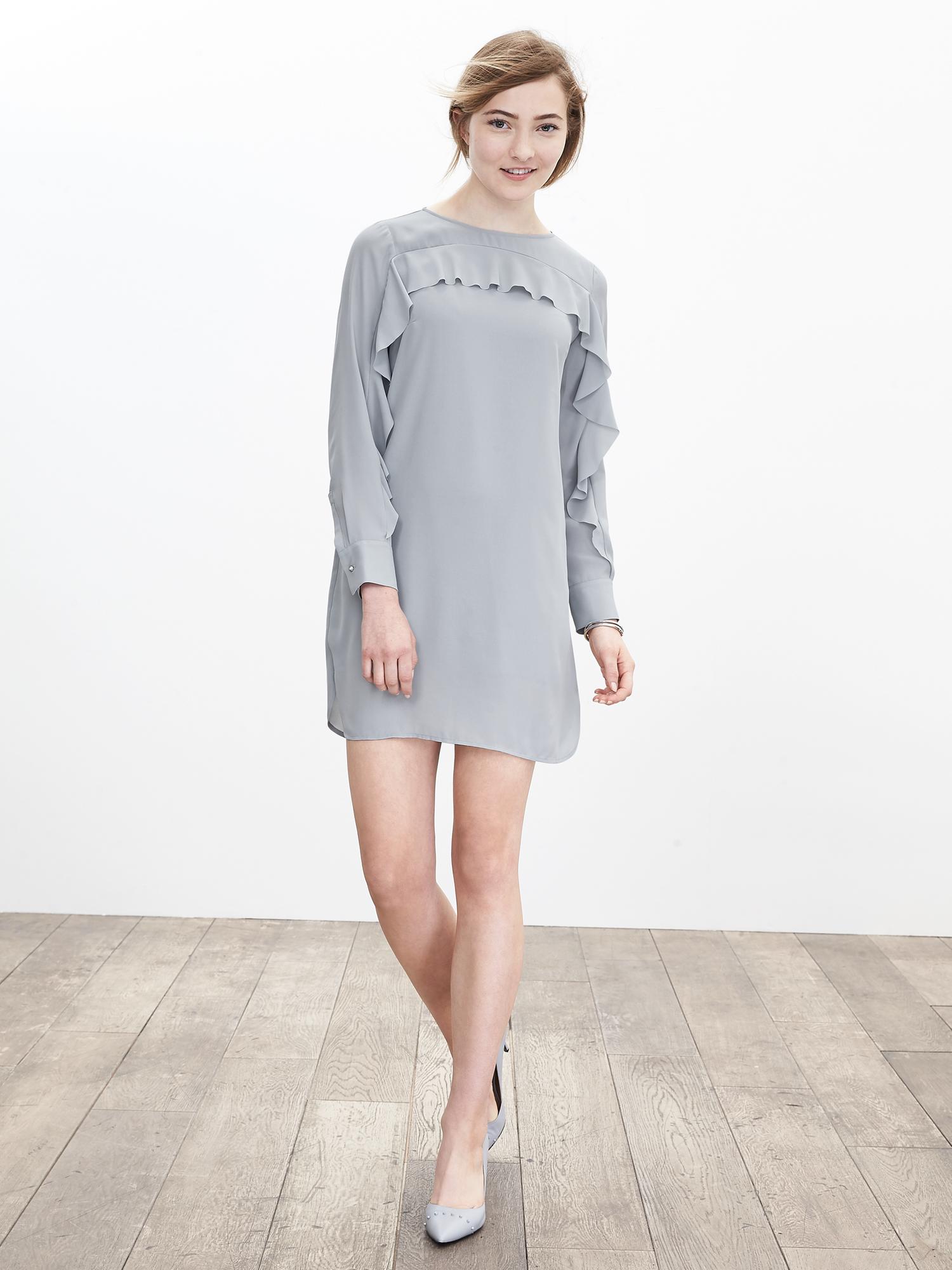 Ruffle-Front Dress | Banana Republic