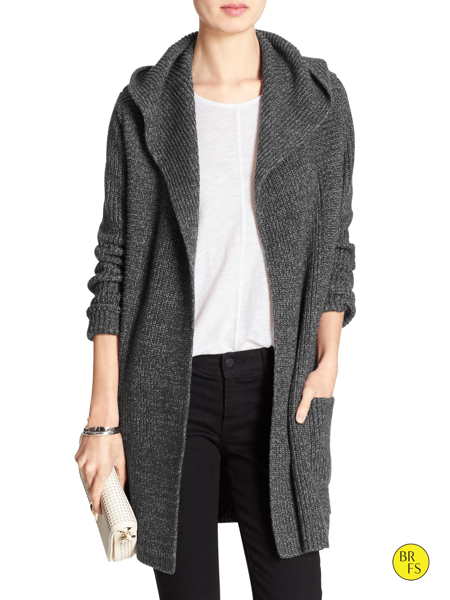 Factory Hooded Long Cardigan | Banana Republic