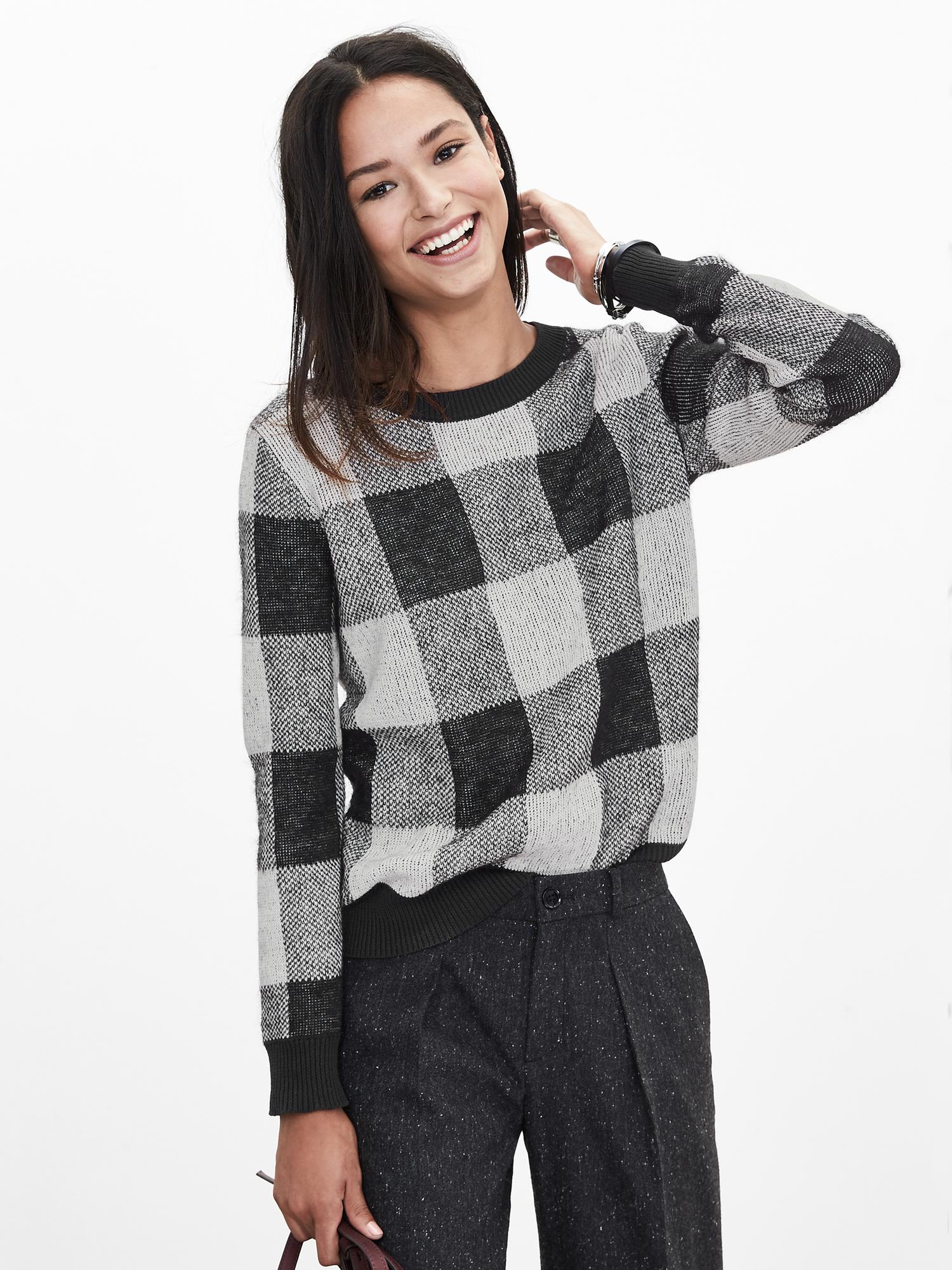 Buffalo Check Sweater Pullover | Banana Republic