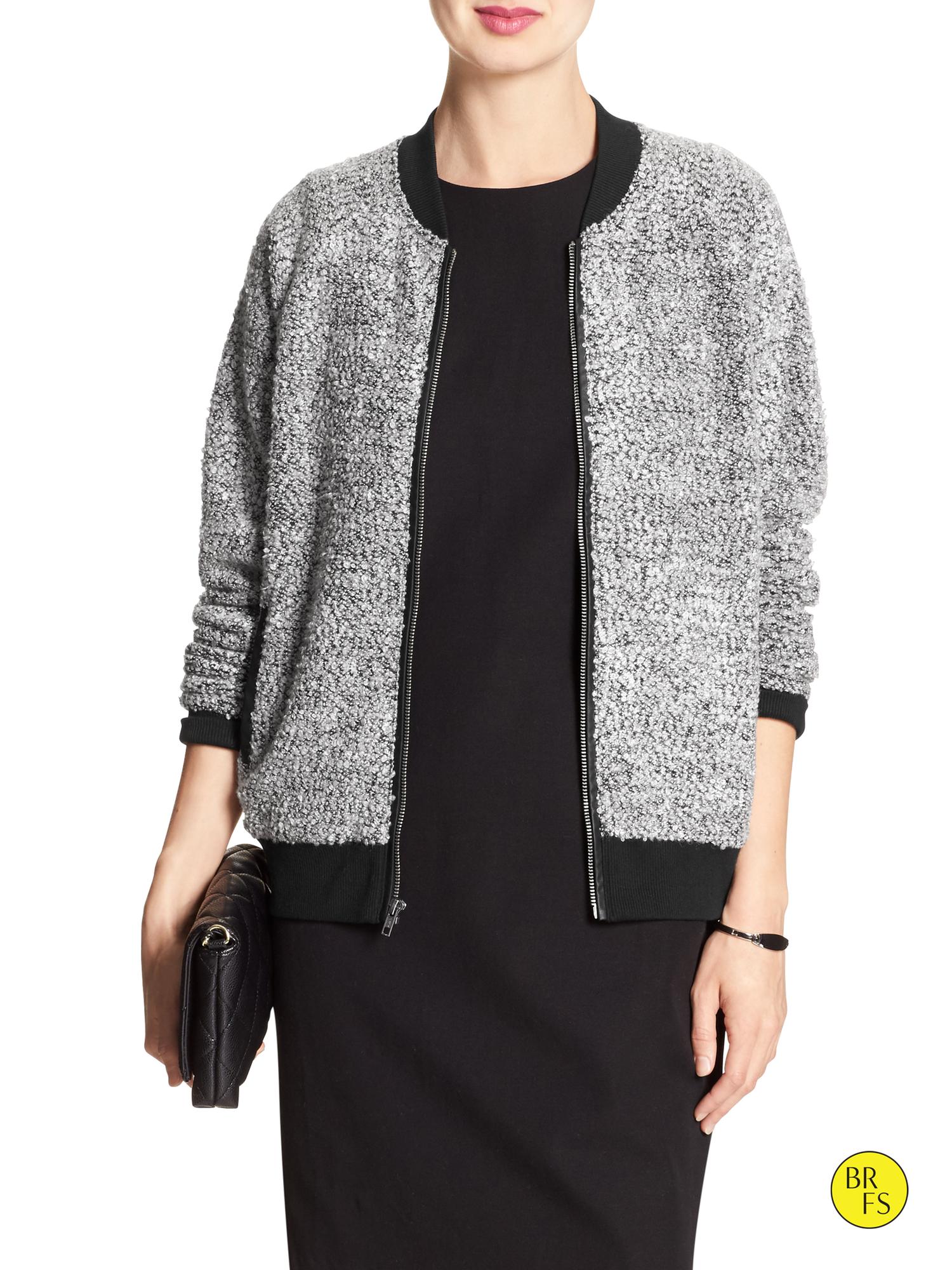 Factory Marled Baseball Jacket | Banana Republic