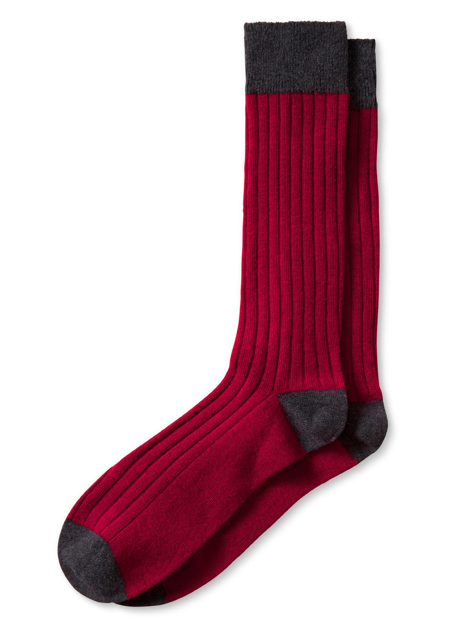 Luxe Cashmere-Blend Ribbed Sock | Banana Republic