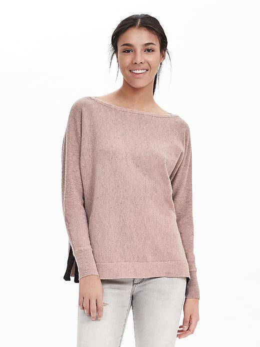 Mixed-Media Panel Pullover | Banana Republic