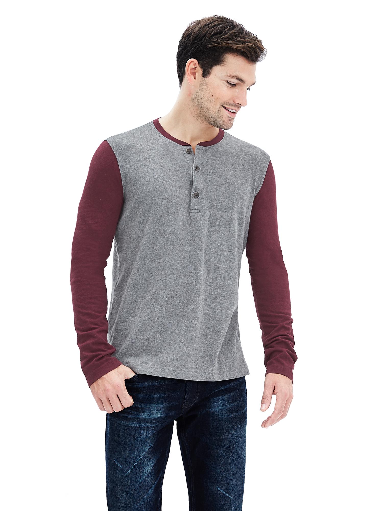 Soft-Wash Colorblock Henley | Banana Republic