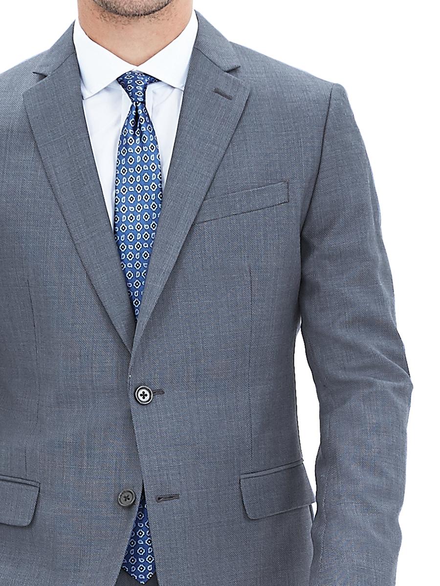 Modern Slim Textured Blue Wool Suit Jacket | Banana Republic