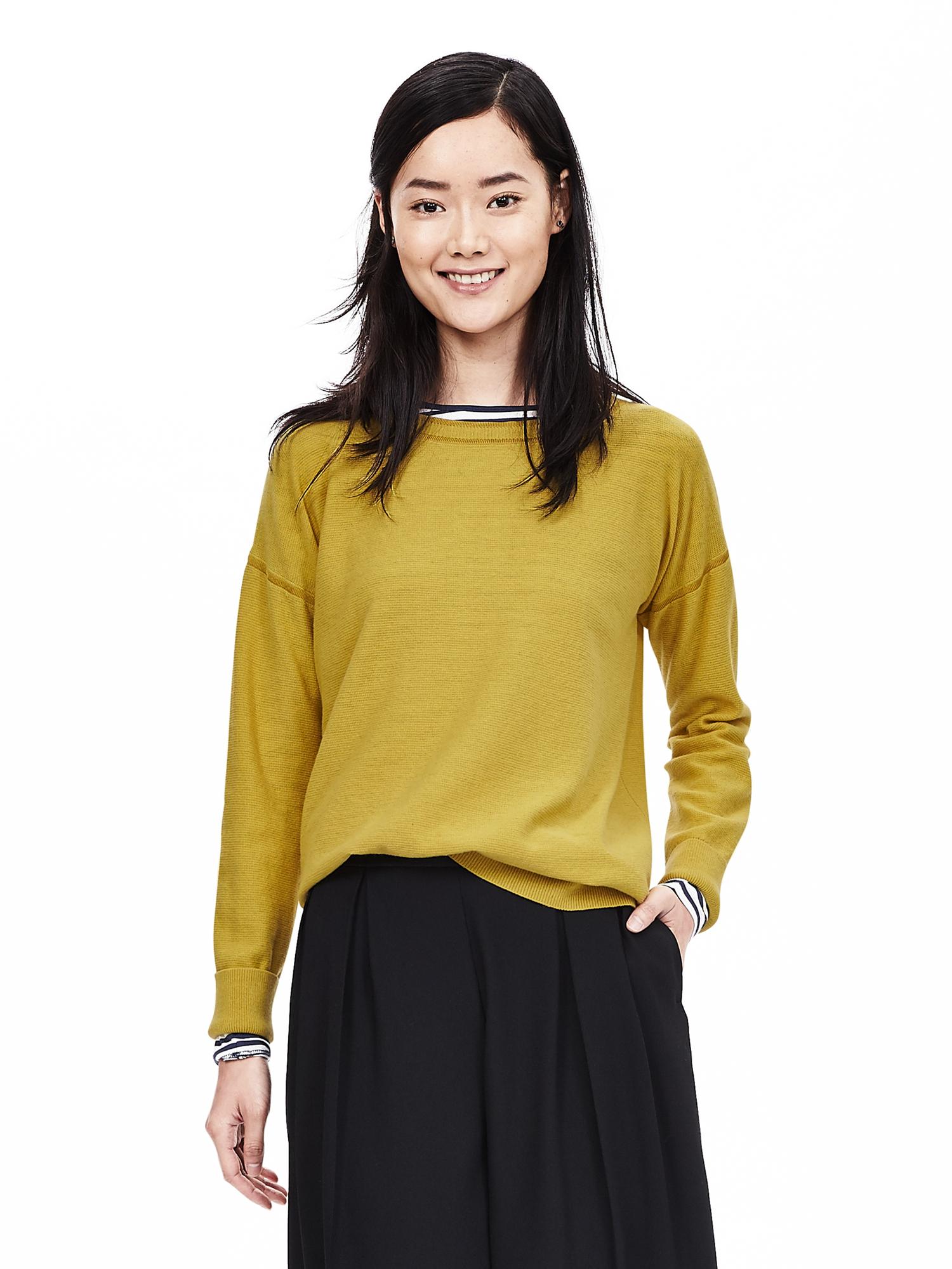 Tipped Italian Cashmere-Blend Sweater | Banana Republic