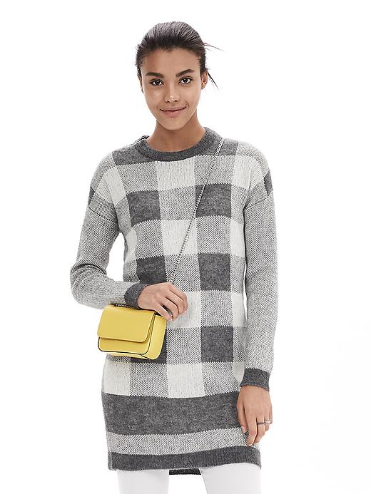 Buffalo Check Sweater Dress | Banana Republic