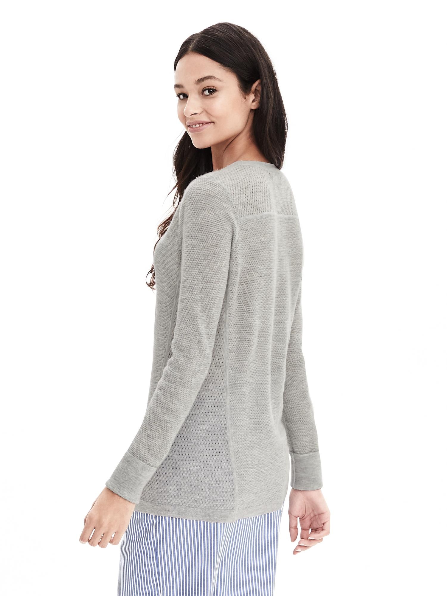 Lace Stitch Vee Pullover Sweater | Banana Republic