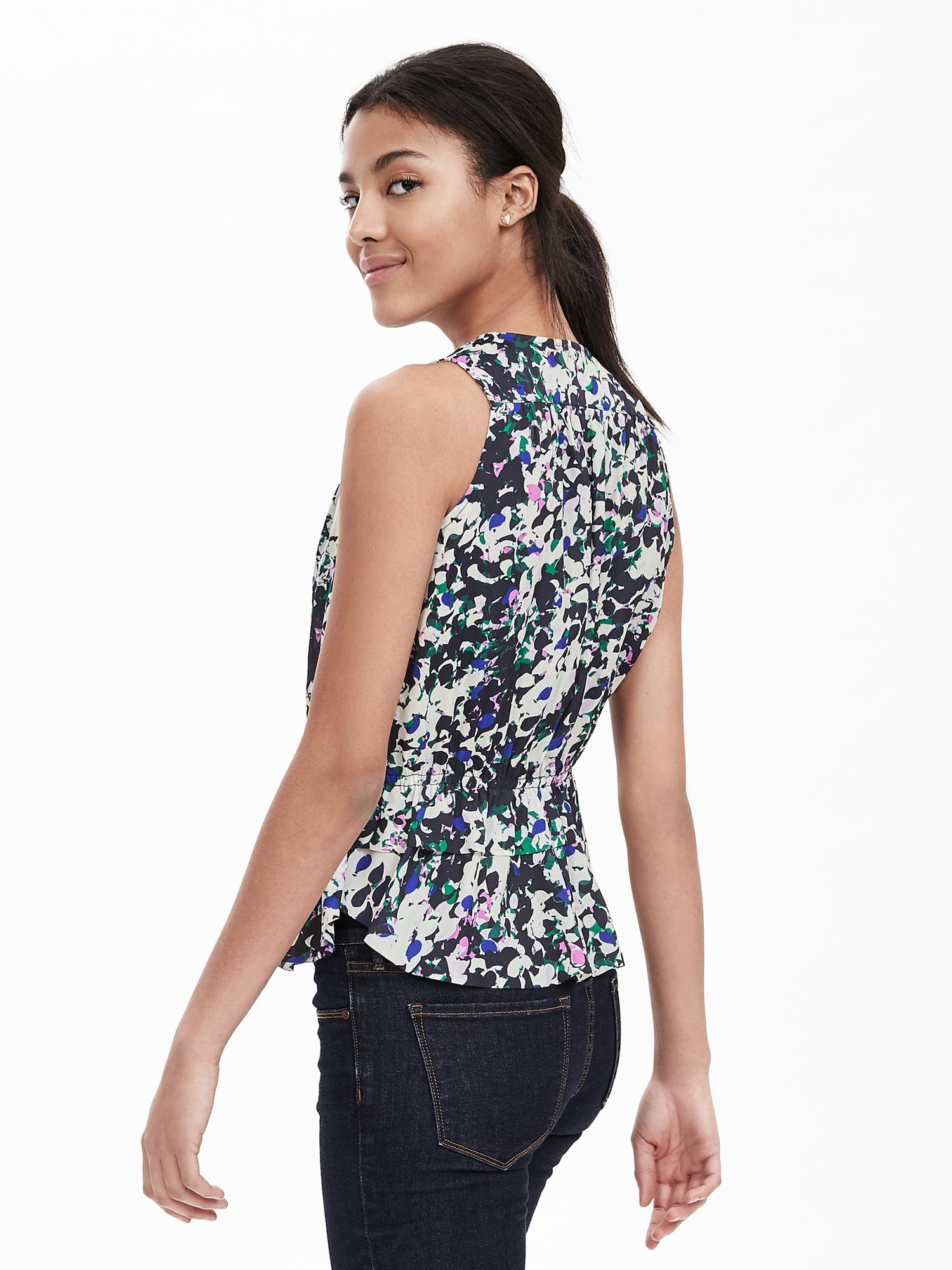 Floral Layered Ruffle Tank | Banana Republic