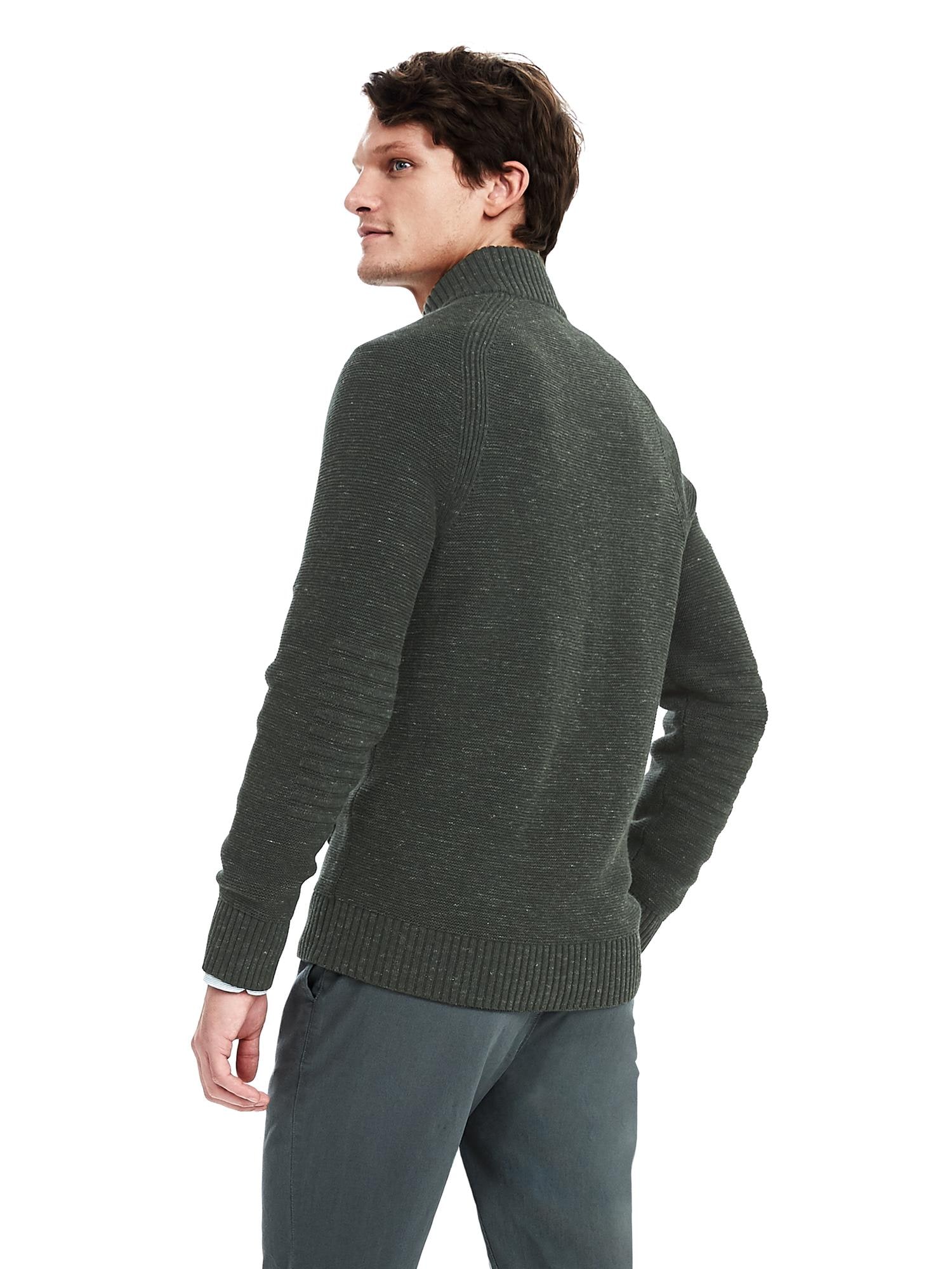 Textured Green Sweater Jacket | Banana Republic