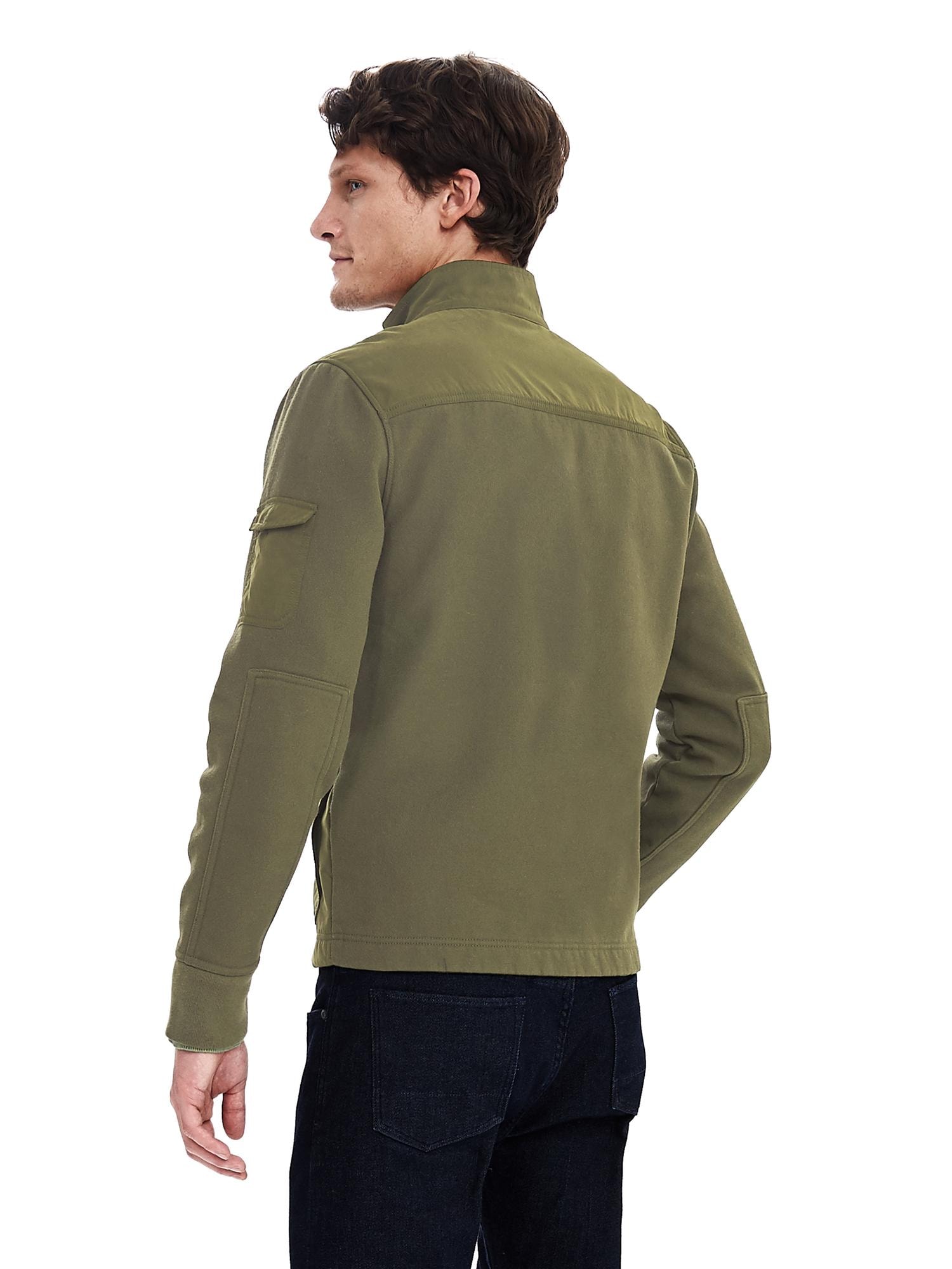 Green Mixed-Media Jacket | Banana Republic