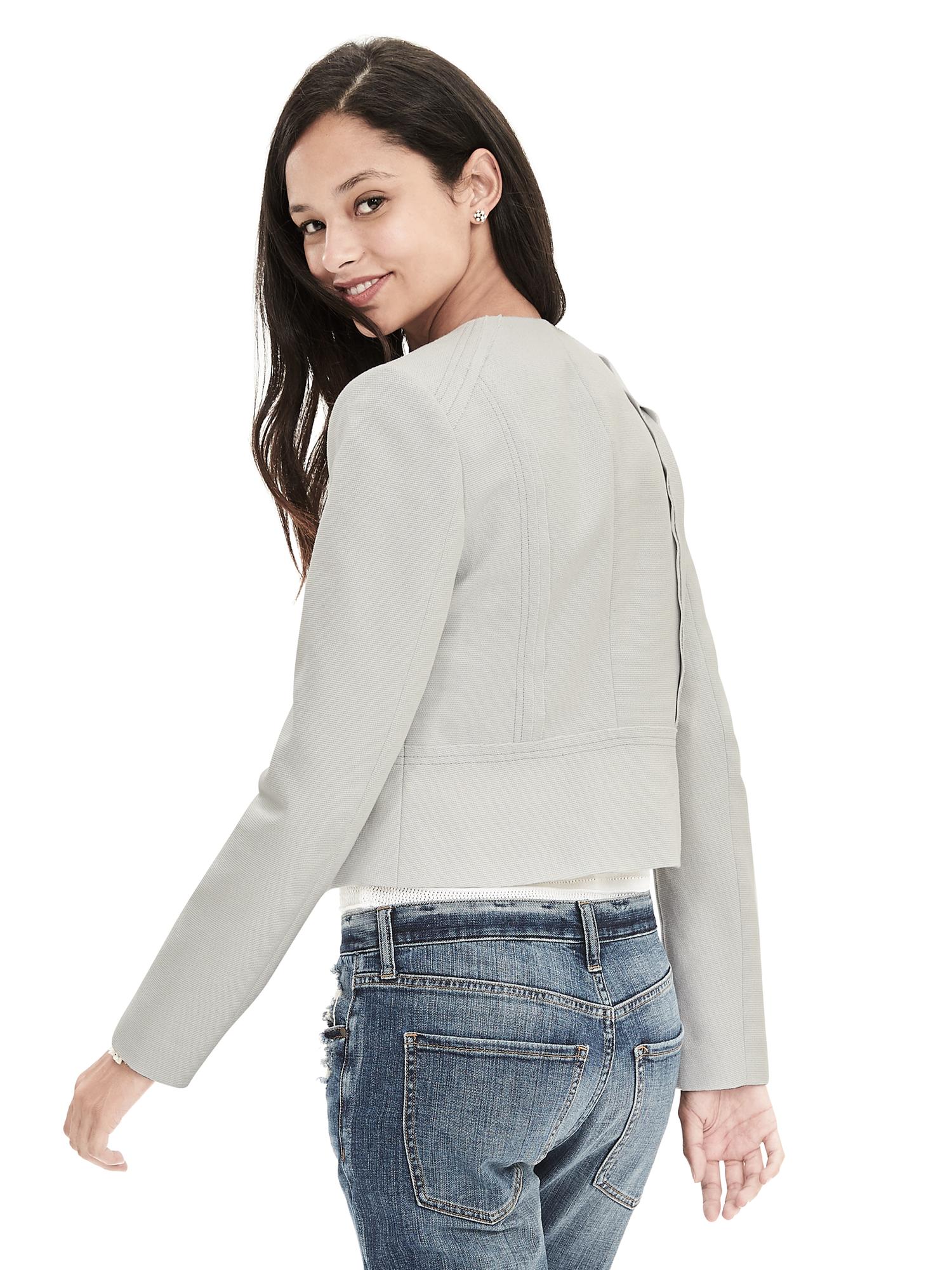 Raw-Edge Peplum Jacket | Banana Republic