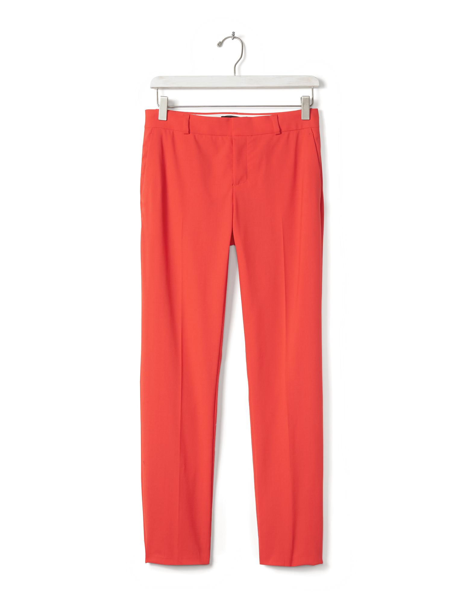 Avery-Fit Red Lightweight Wool Crop | Banana Republic
