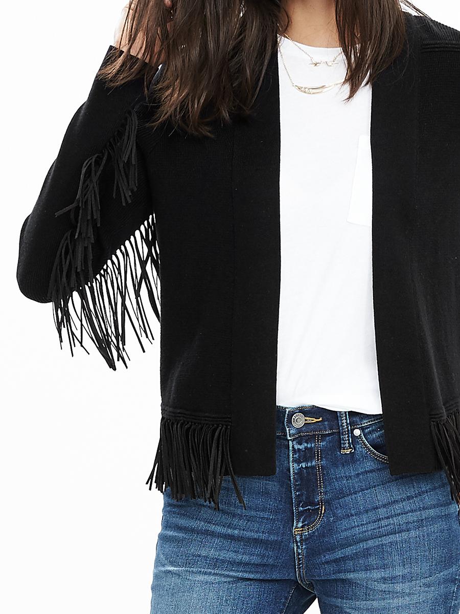 Heritage Fringe Open-Front Sweater | Banana Republic