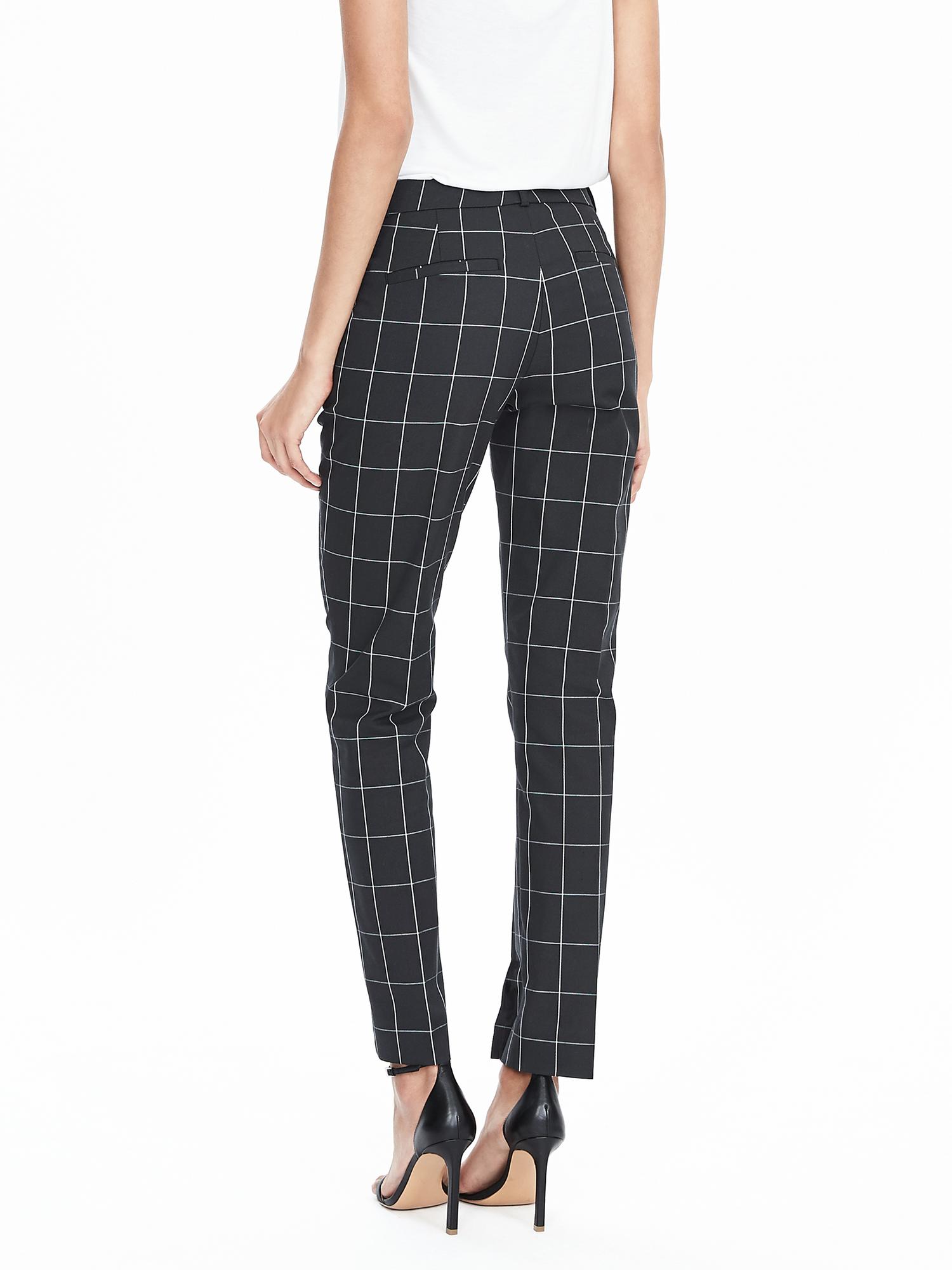 Petite Ryan-Fit Windowpane Pant | Banana Republic