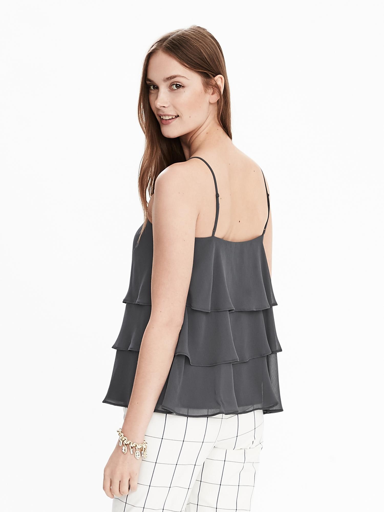 Sleeveless Tiered-Ruffle Top | Banana Republic