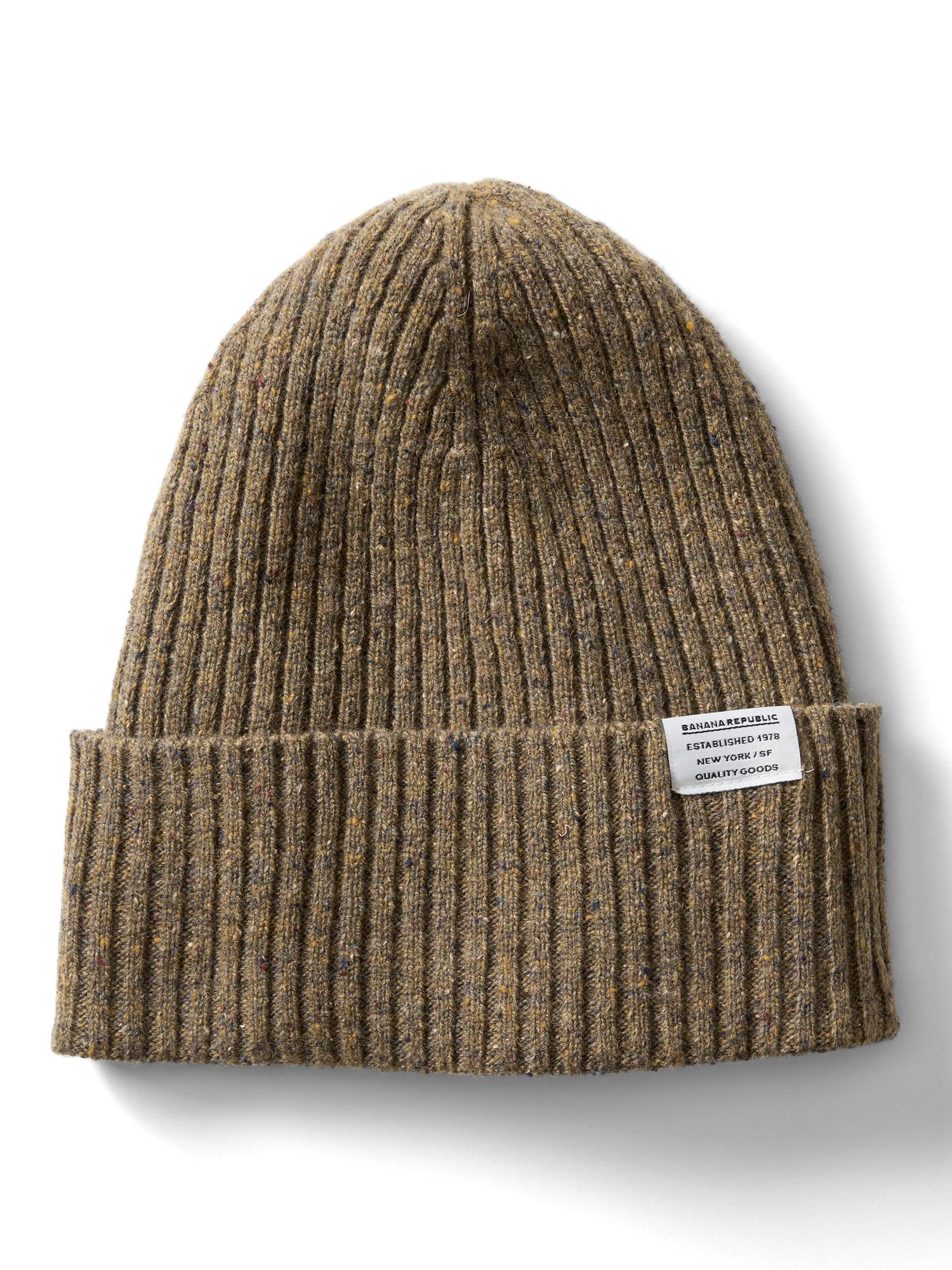 Rib-Knit Tweed Beanie | Banana Republic