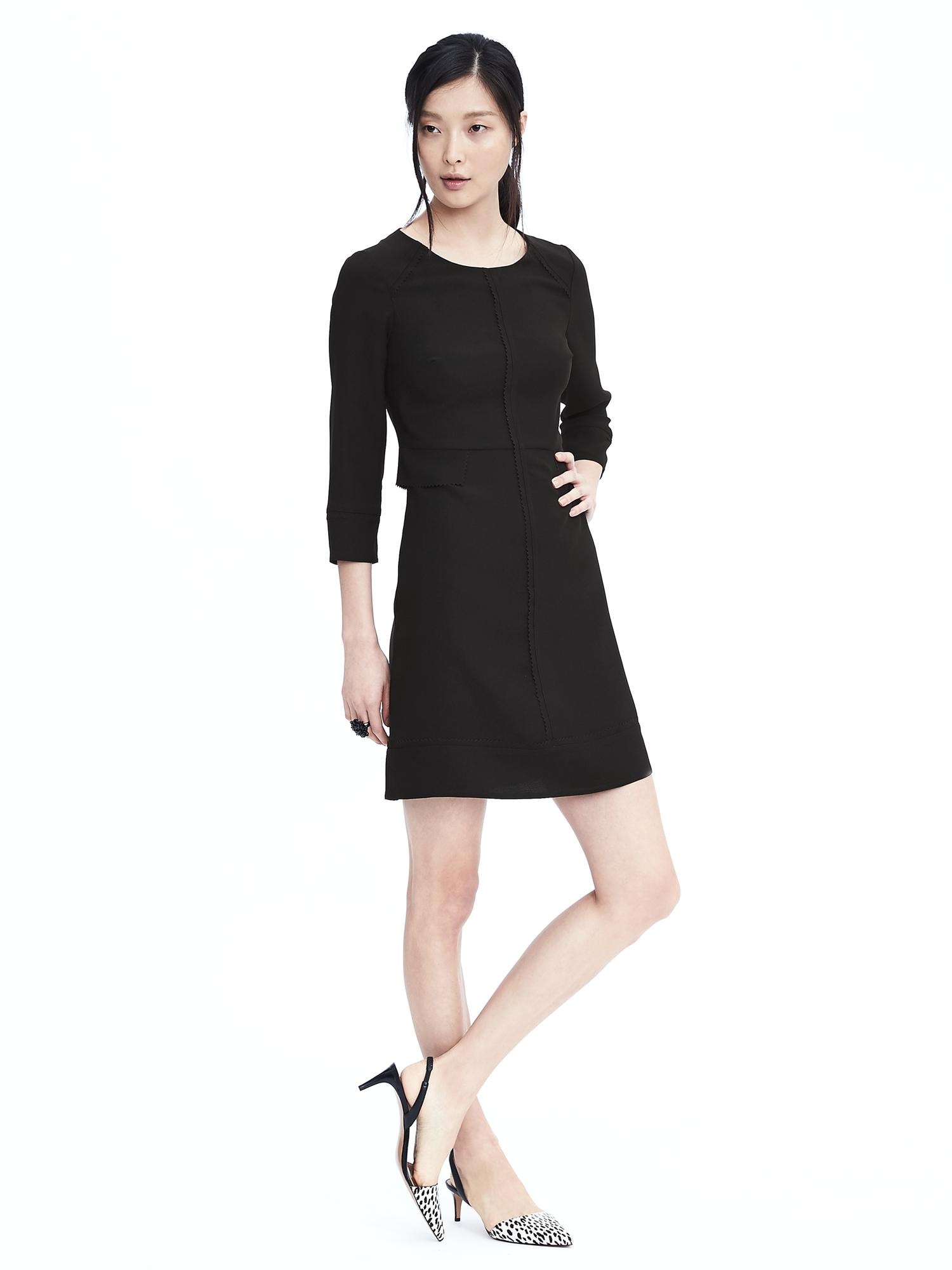 Laser Cut Detailed Dress | Banana Republic