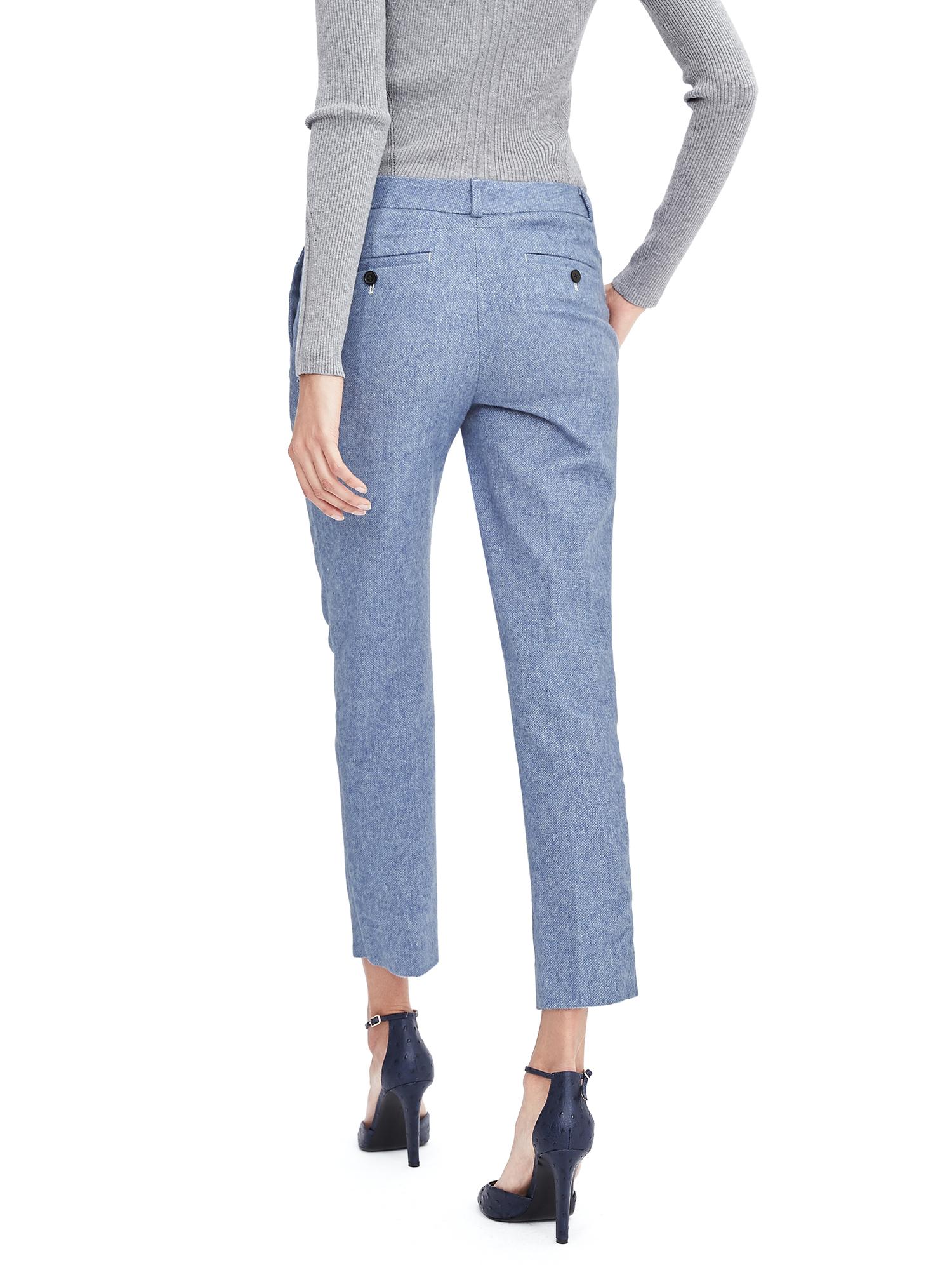 Avery Straight-Fit Flannel Ankle Pant | Banana Republic