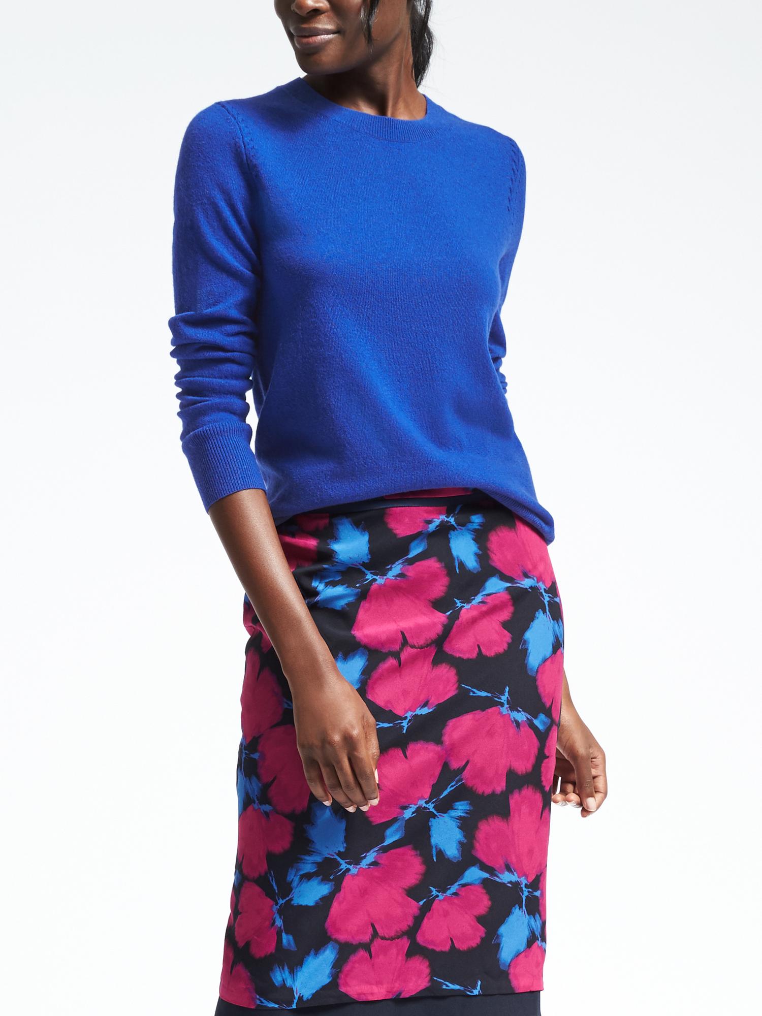 Italian Cashmere Blend Braid-Trim Pullover | Banana Republic