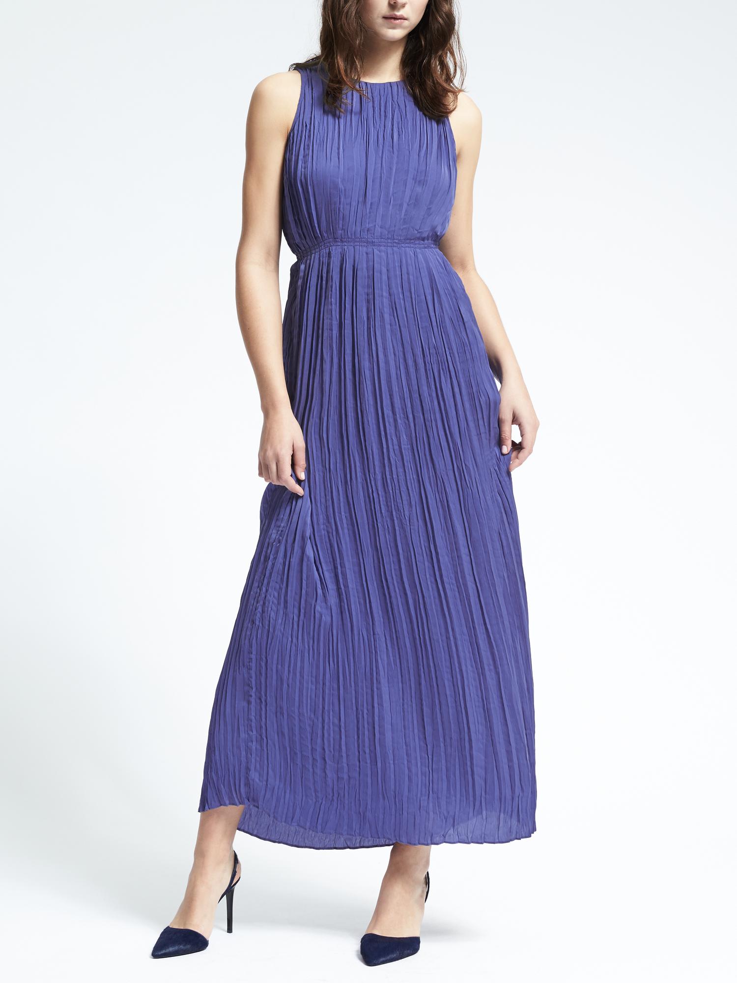 Gathered Pleat Maxi Dress | Banana Republic