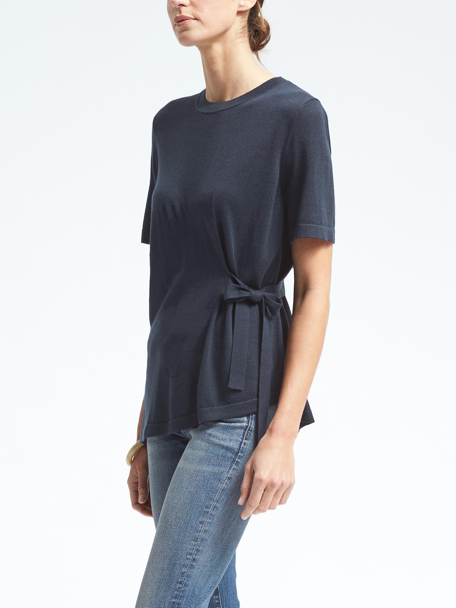 Silk Cashmere Side-Tie Sweater | Banana Republic