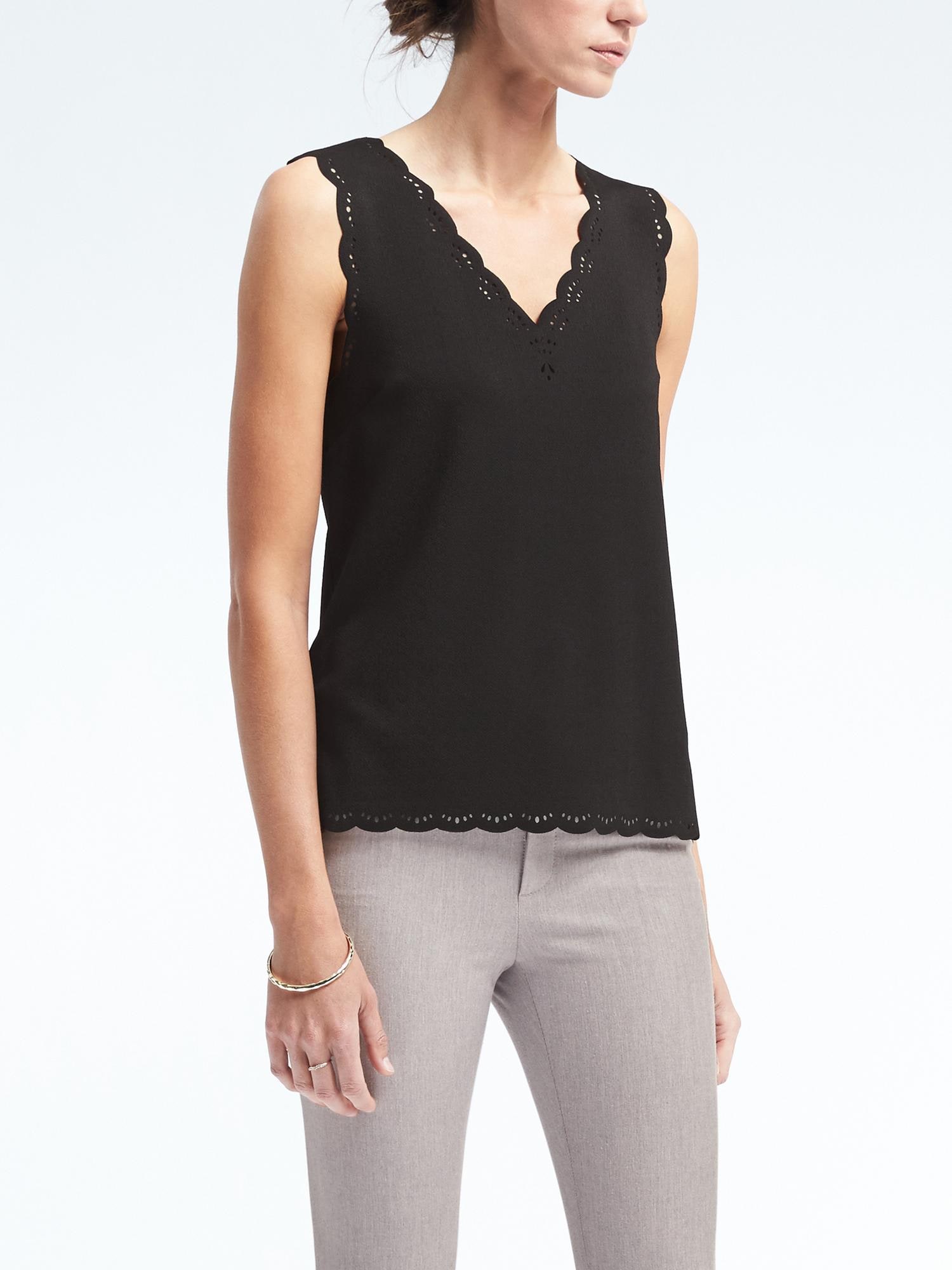Scallop-Edge Tank | Banana Republic