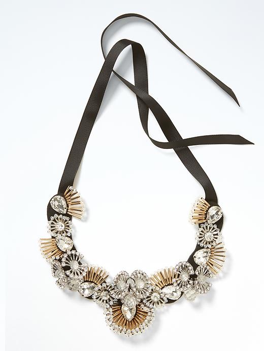 Bugle Bead Embroidery Focal Necklace | Banana Republic