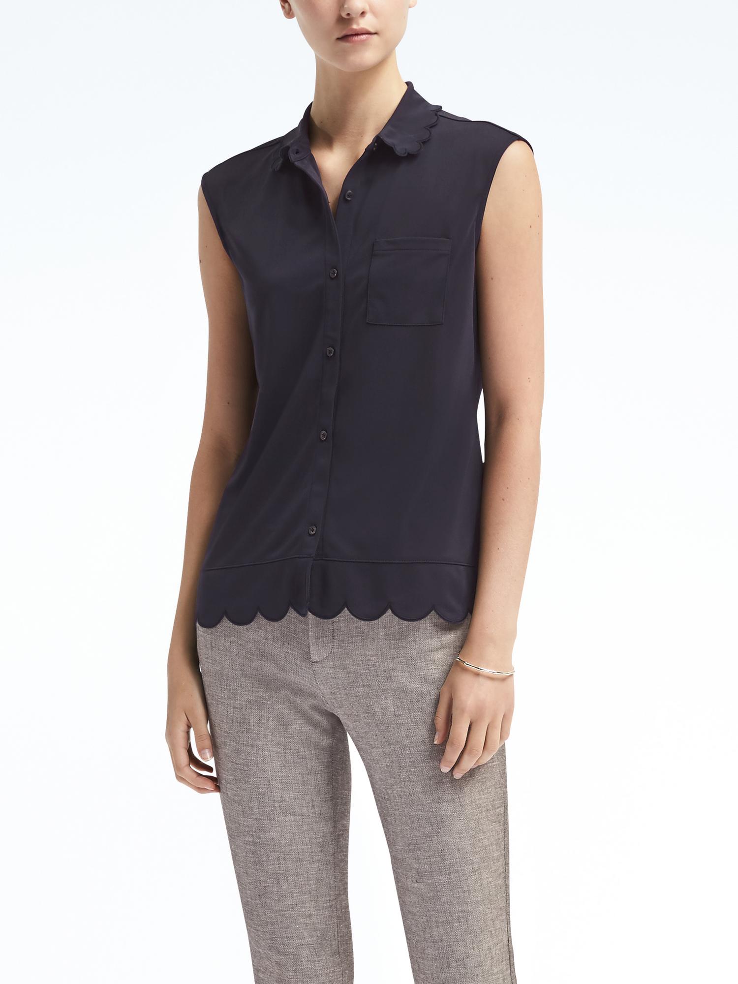Scallop-Trim Shirt | Banana Republic