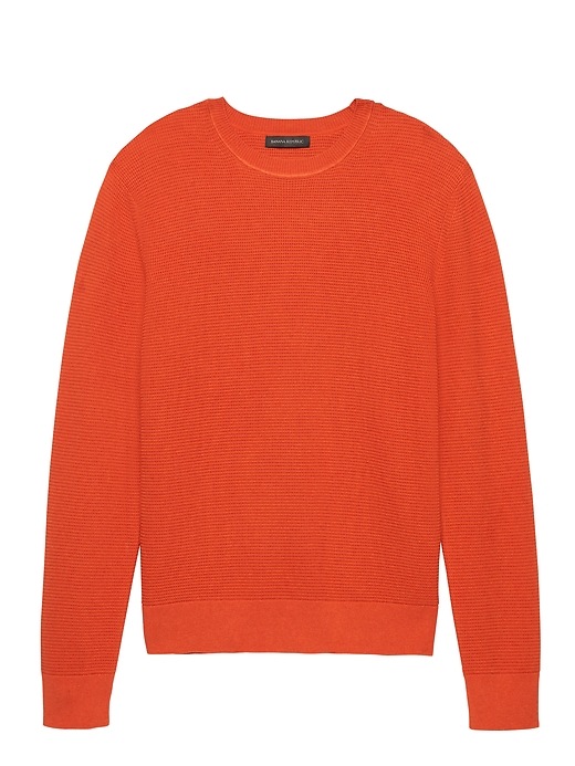 SUPIMA® Cotton Waffle-Knit Crew-Neck Sweater | Banana Republic