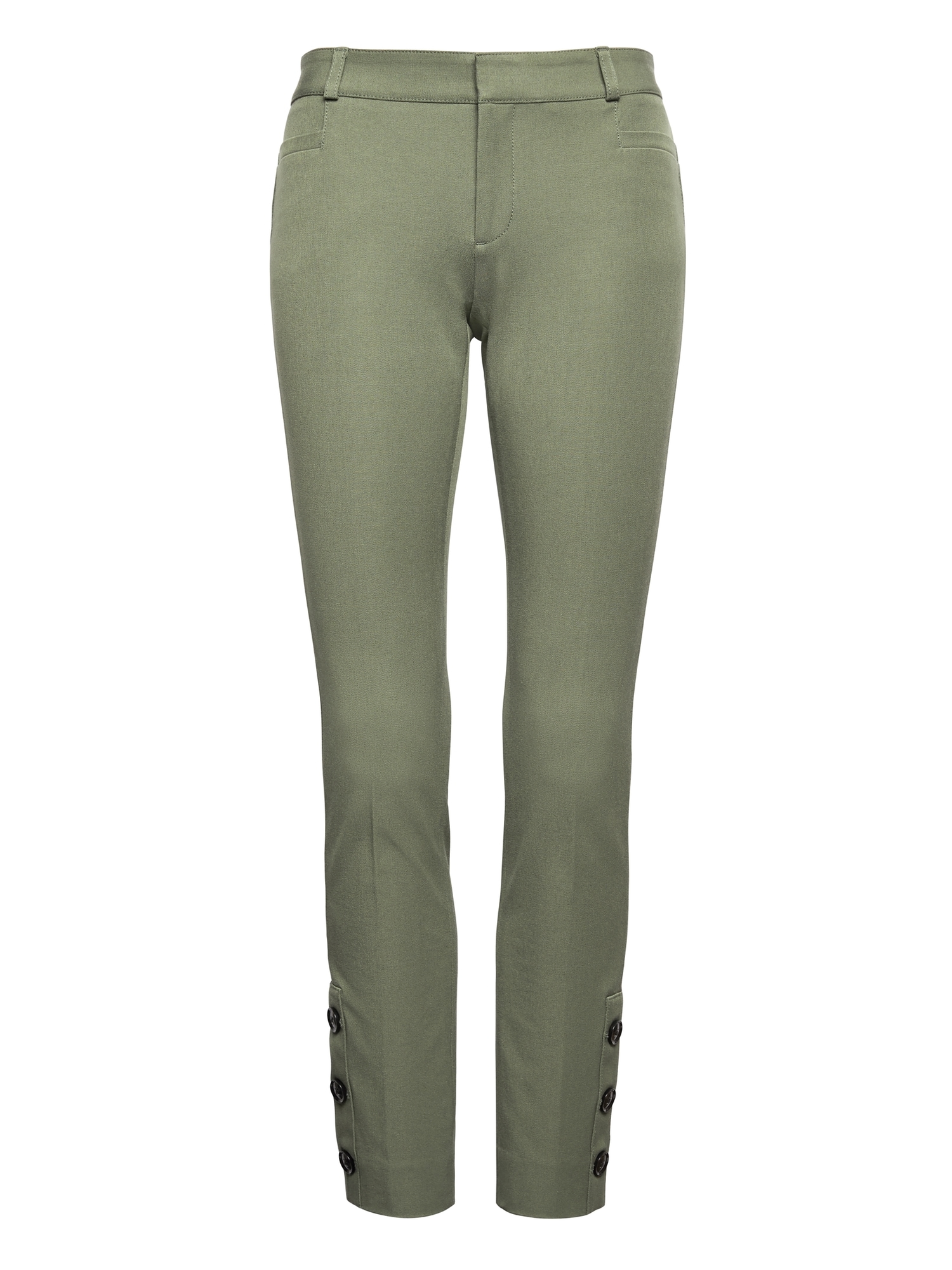 Sloan Skinny-Fit Bi-Stretch Ankle Pant with Button Hem | Banana Republic