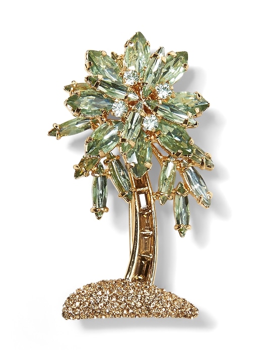 Jeweled Palm Leaf Brooch | Banana Republic