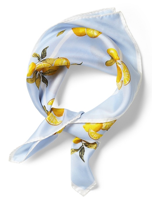 Lemon Small Square Silk Scarf | Banana Republic