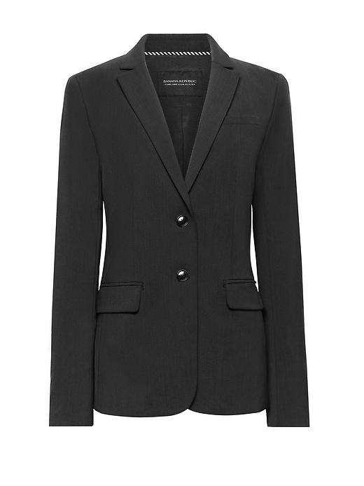 Long and Lean-Fit Machine-Washable Italian Wool Blend Blazer | Banana ...