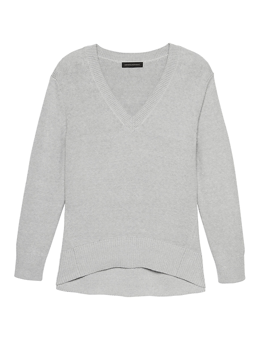 Petite Supersoft Cotton Blend Boyfriend V-Neck Sweater | Banana Republic