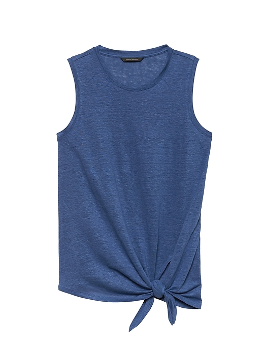 Linen Tie-Front Tank Top | Banana Republic