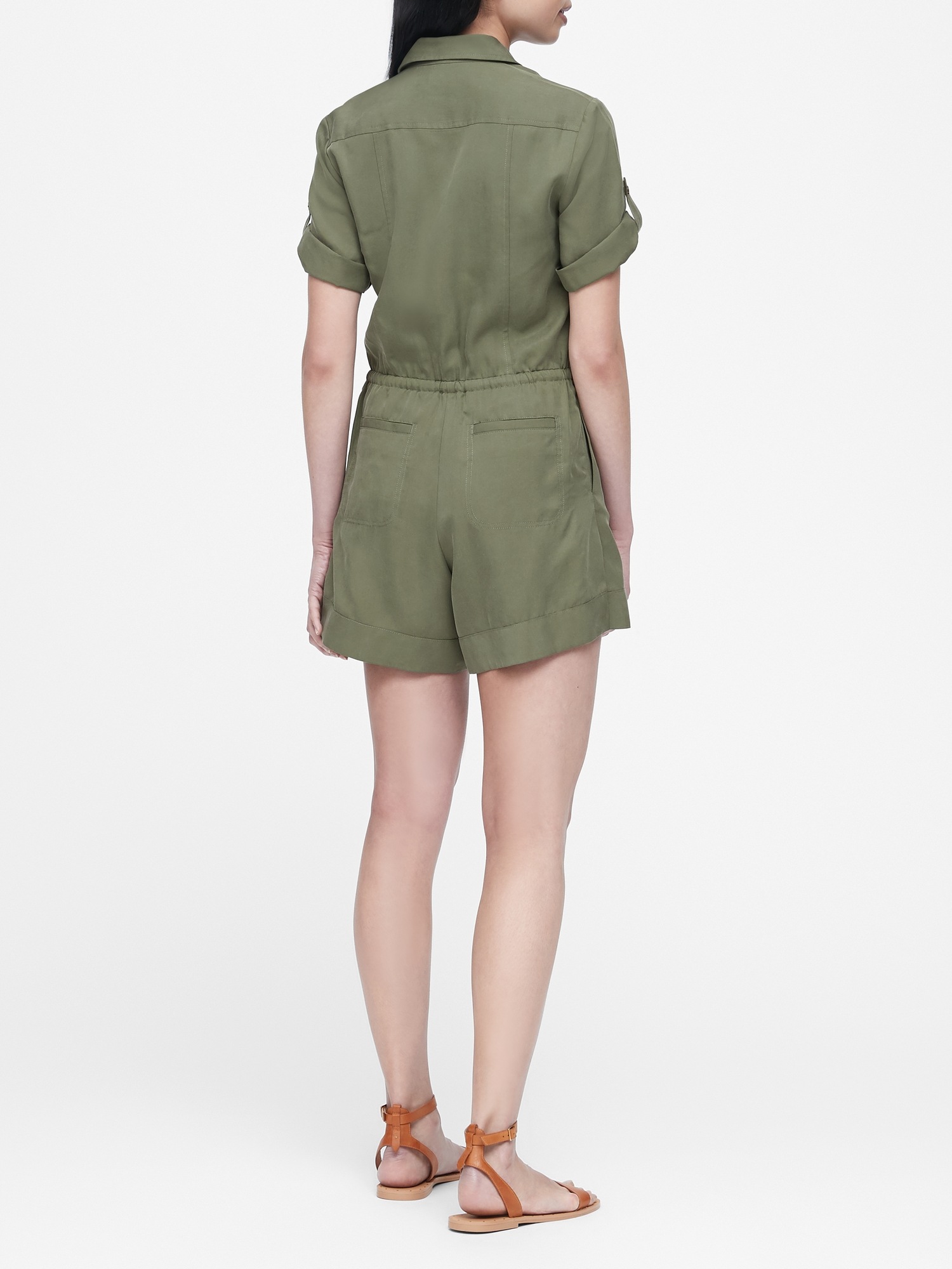 Petite TENCEL™ Utility Romper | Banana Republic