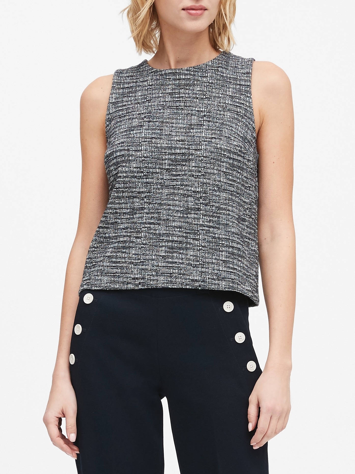 Tweed Cropped Shell | Banana Republic