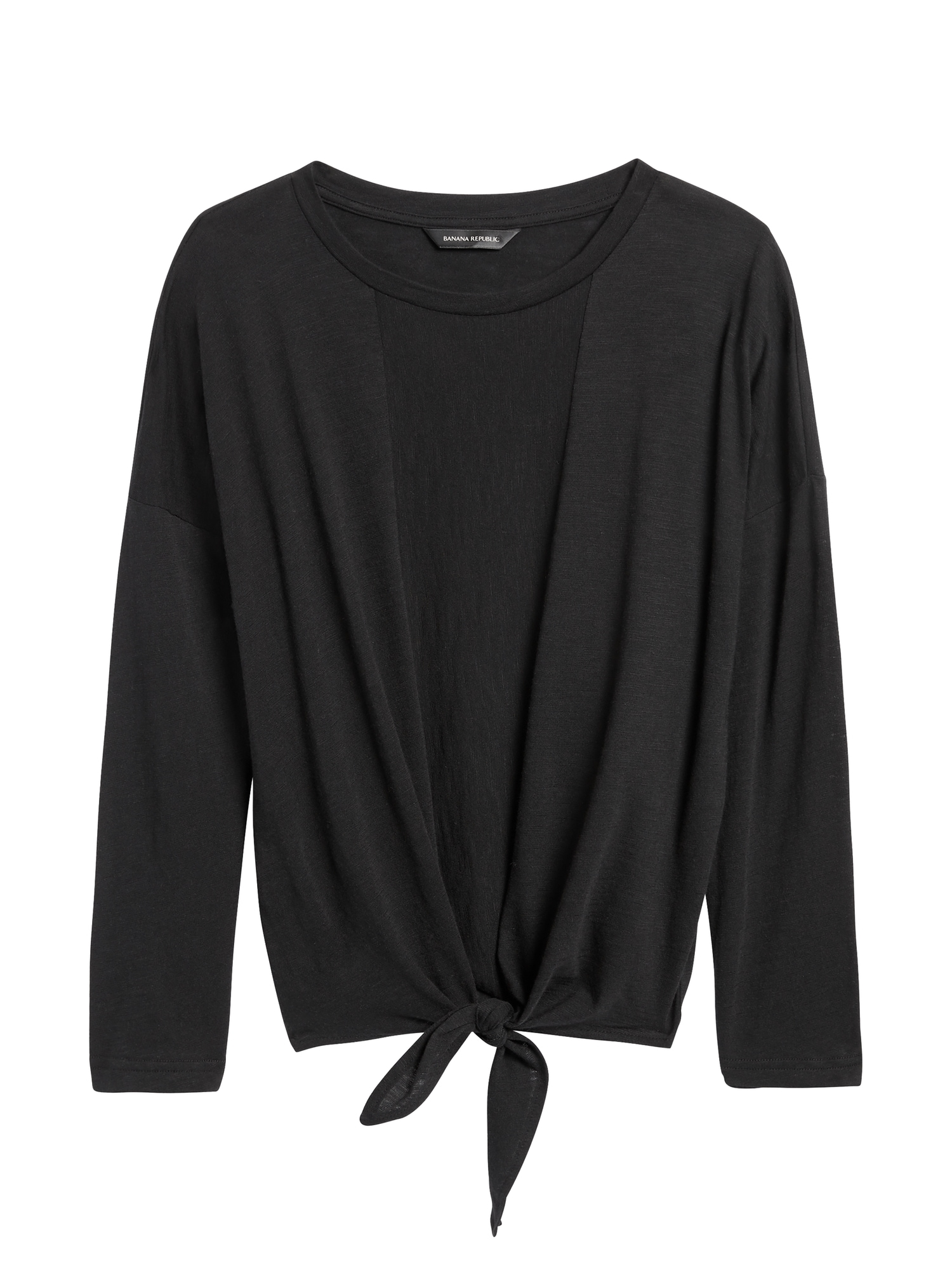 Cropped Tie-Front T-Shirt | Banana Republic