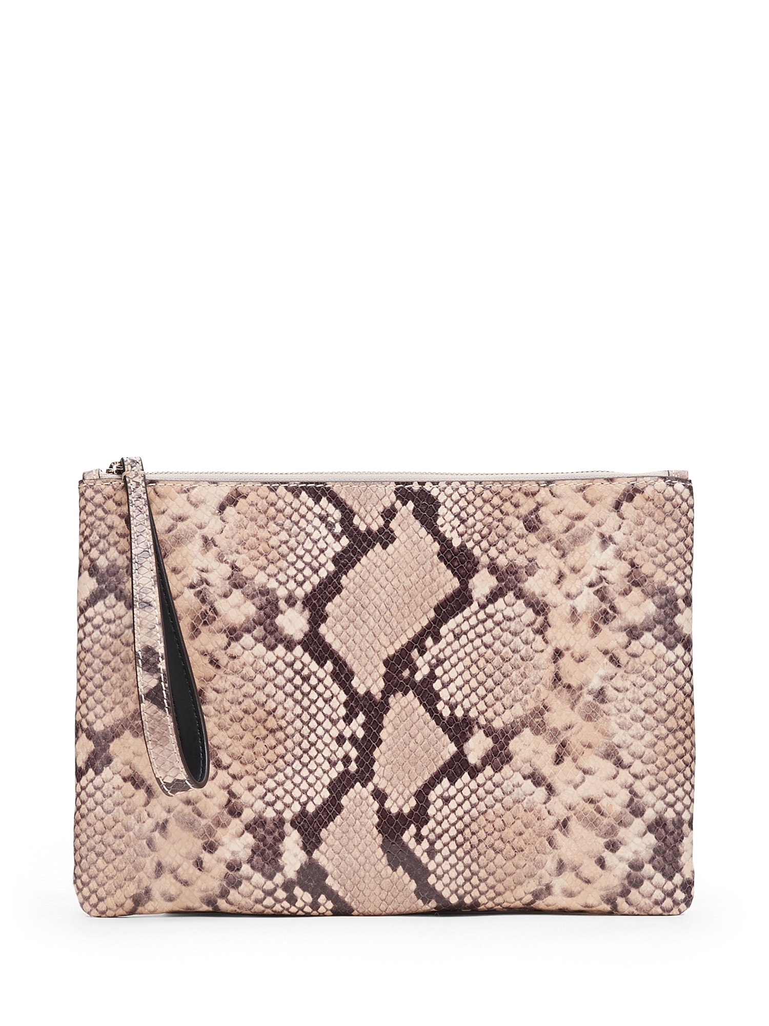 Snake Print Leather Wristlet Clutch | Banana Republic