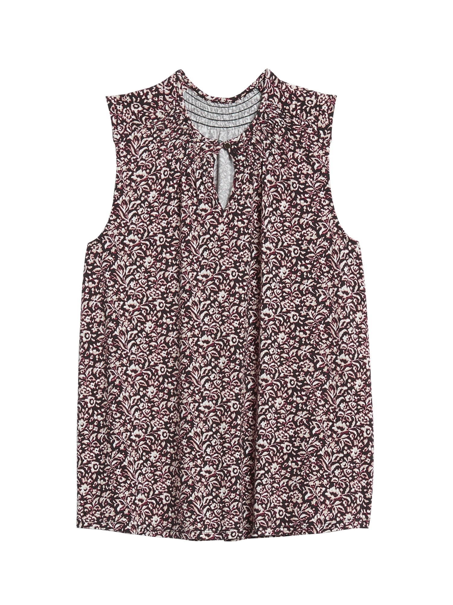 Print Soft Stretch Modal Keyhole Top | Banana Republic