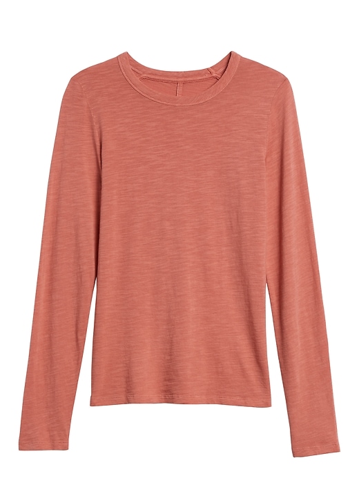 Slub Cotton-Modal Long-Sleeve T-Shirt | Banana Republic