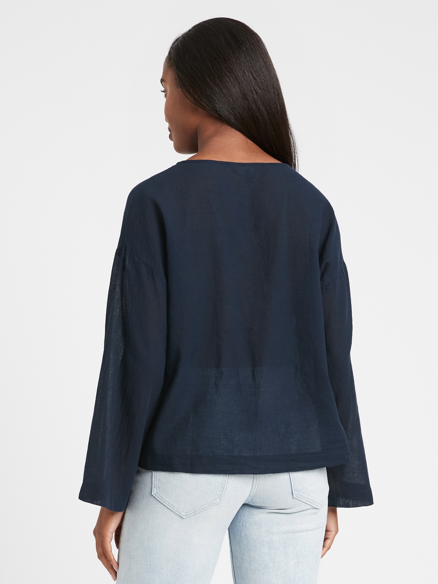 Oversized Cotton-Linen Top | Banana Republic