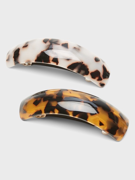 Tortoise Domed Barrette 2-Pack | Banana Republic