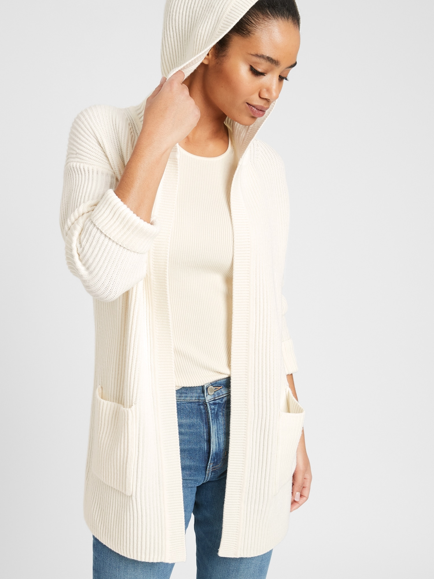 Washable Merino Open Cardigan Sweater | Banana Republic