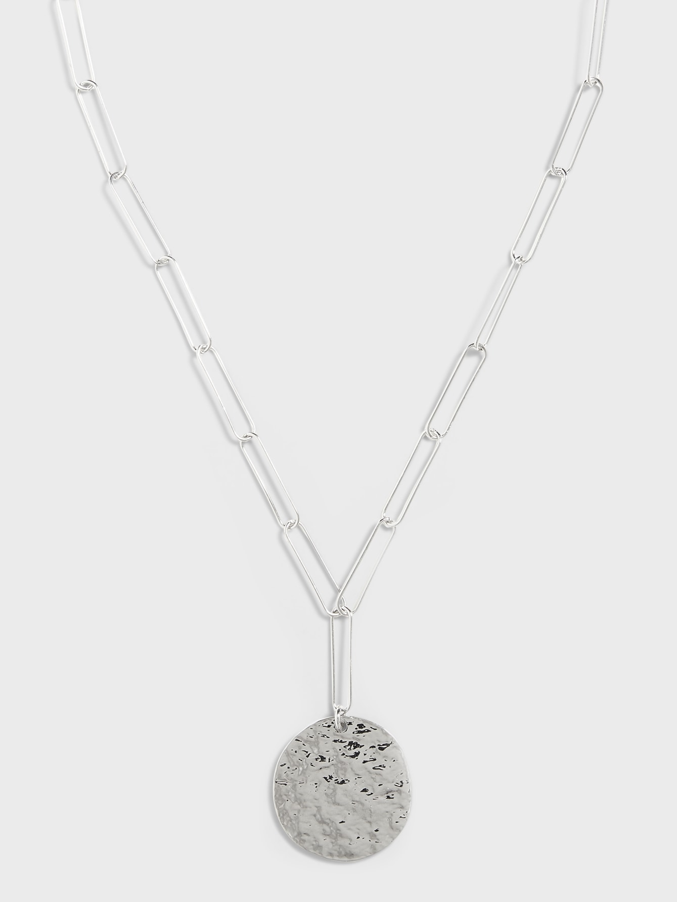 Hammered Pendant Link Necklace | Banana Republic