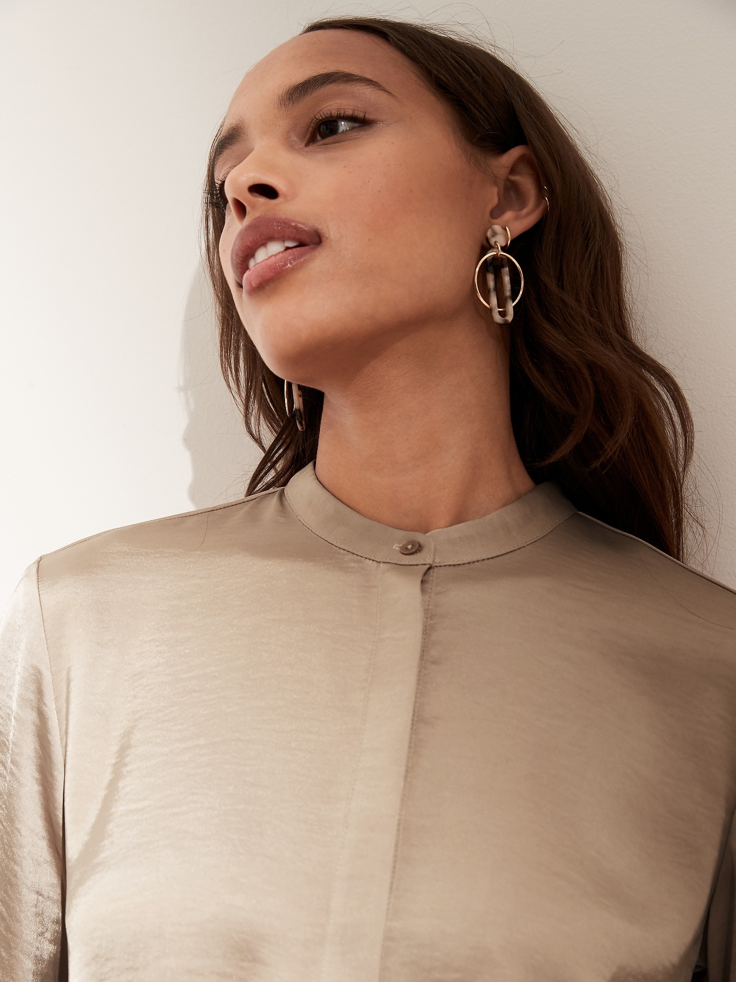 Washed Satin Tunic | Banana Republic